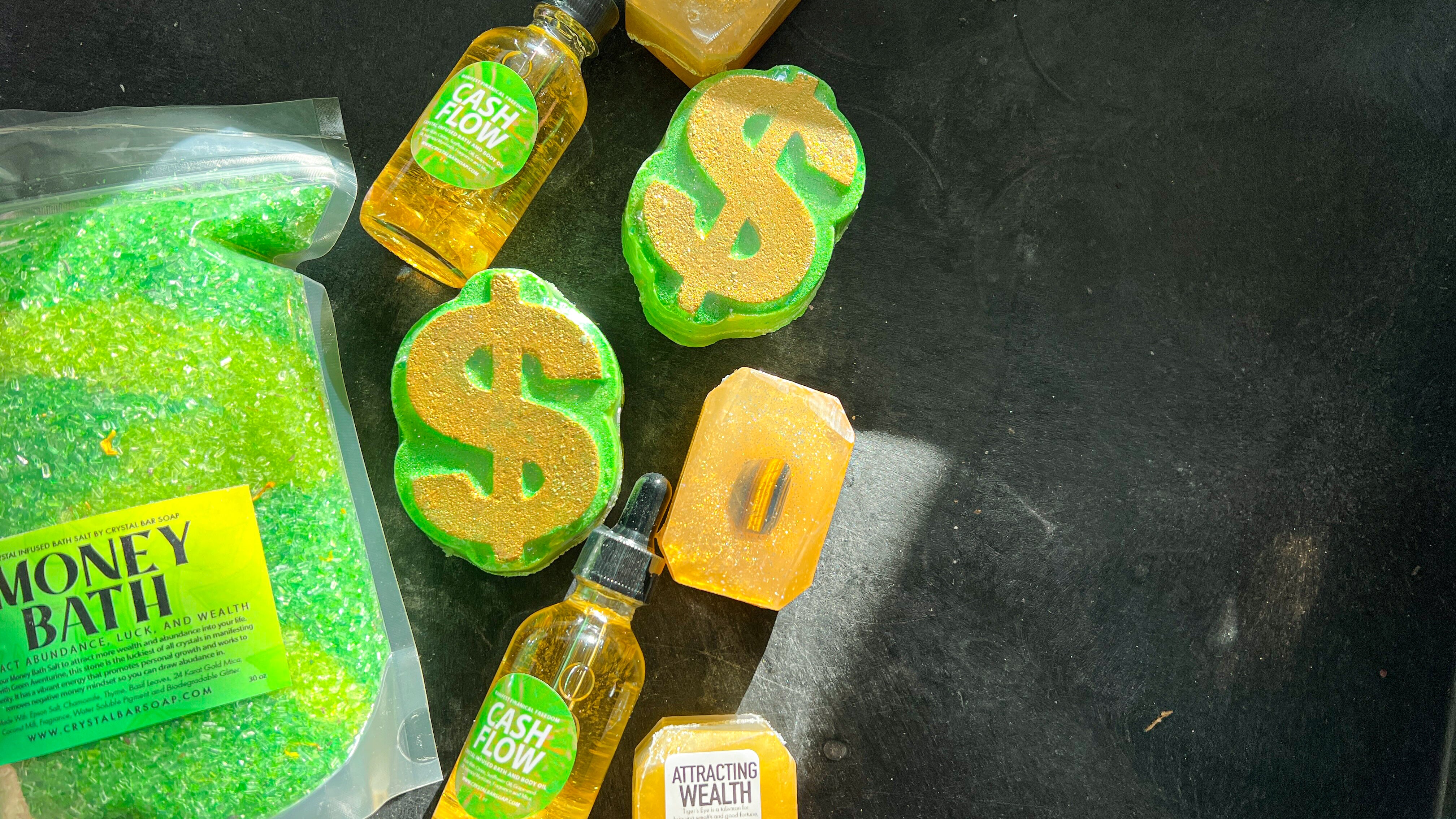 Manifesting Money with a Crystal Bath Ritual – Crystal Bar Soap